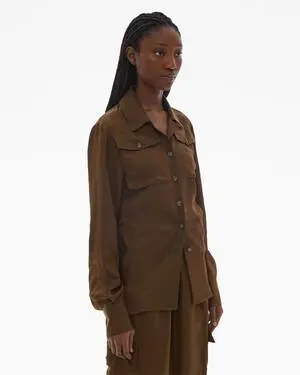 Helmut Lang Long-sleeve Satin-finish Shirt