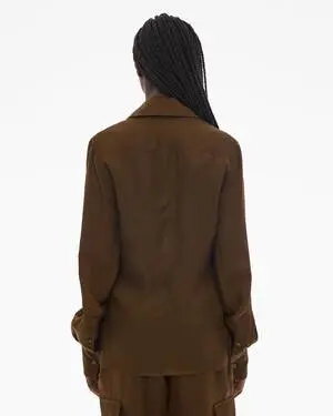 Helmut Lang Long-sleeve Satin-finish Shirt