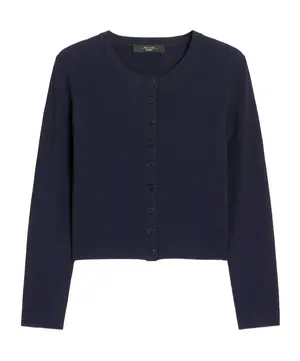 Max Mara Cropped Knitted Cardigan - Navy Blue