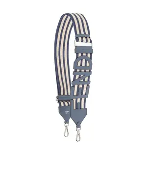 Fendi Blue Macramé Ribbon Shoulder Strap - Gray