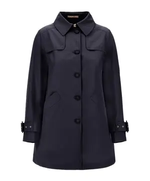Herno Long Sleeved Buttoned Trench Coat - Black