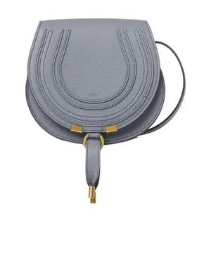 Chloé Small Marcie Leather Saddle Bag - Gray