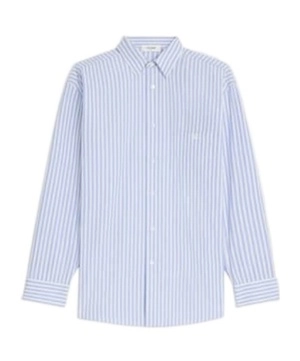 CELINE Oversized Shirt In Striped Cotton Poplin