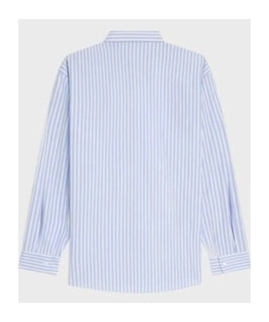 Celine Oversized Shirt In Striped Cotton Poplin