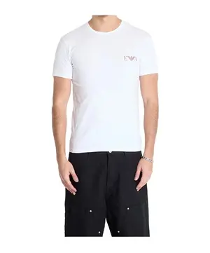 Emporio Armani Round Neck Short Sleeve T-shirt - White