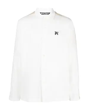 Palm Angels Pa Monogram Printed Long-sleeved Shirt