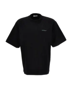Off-White Logo-embroidered T-shirt - Black