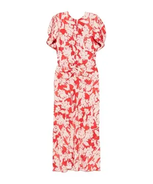 Victoria Beckham Short Sleeve Dress - Bright Red