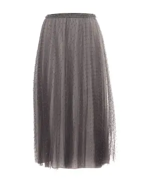 Red Valentino Dotted Tulle Skirt - Black