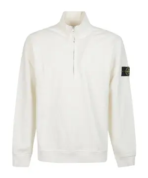 Stone Island Half-zip Sweatshirt With Logo Patch