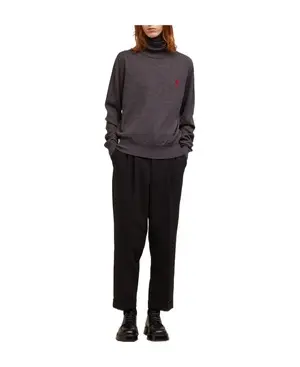 AMI Paris Logo Embroidered Knitted Jumper