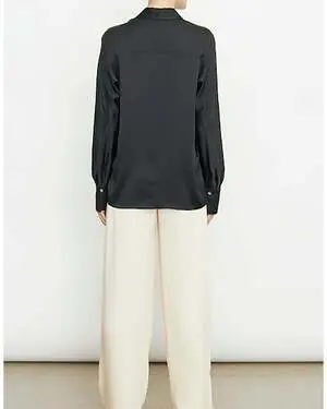 Vince Silk Long-sleeve Blouse
