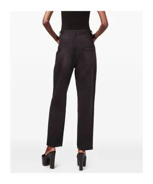 AREA Embellished Mid-rise Slit Jeans