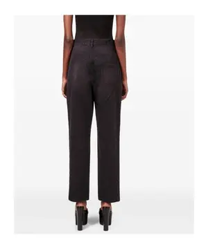 AREA Embellished Mid-rise Slit Jeans