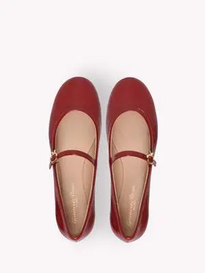 GIANVITO ROSSI Carla Buckle-strap Ballerina Flats - Red