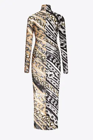AREA Long Sleeve Turtleneck Dress