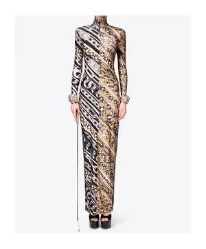 AREA Long Sleeve Turtleneck Dress