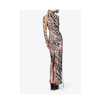 AREA Long Sleeve Turtleneck Dress