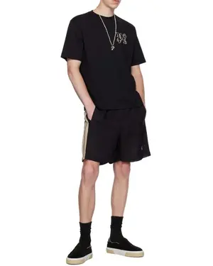 Palm Angels Monogram-embroidered Striped Shorts