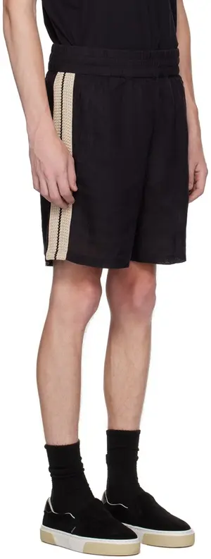 Palm Angels Monogram-embroidered Striped Shorts