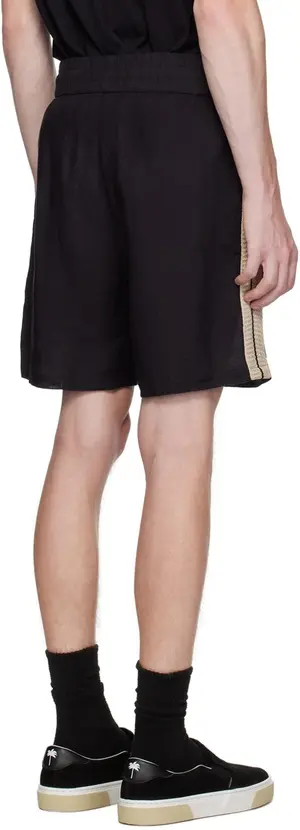 Palm Angels Monogram-embroidered Striped Shorts