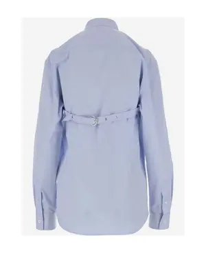 Off-White Belted Buttoned Long-sleeved Shirt