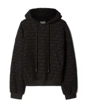 Off-White All-over Patterned Drawstring Hoodie