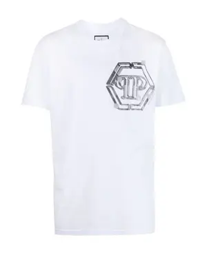 Philipp Plein T-shirt With Round Neck And Short Sleeves - White