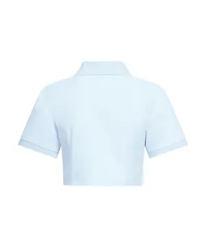 AREA Heart Embellished Cropped Polo Shirt