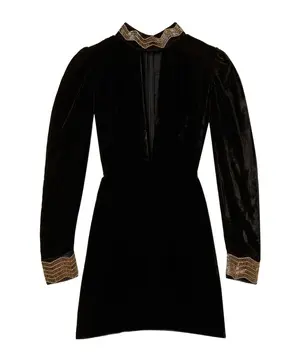 TWINSET Embroidered Mini Dress - Black