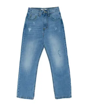 MSGM Distressed-effect Straight-leg Jeans - Blue