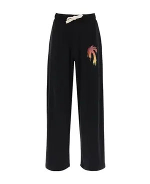 Palm Angels I Love Pa Drawstring Wide-leg Track Pants - Black