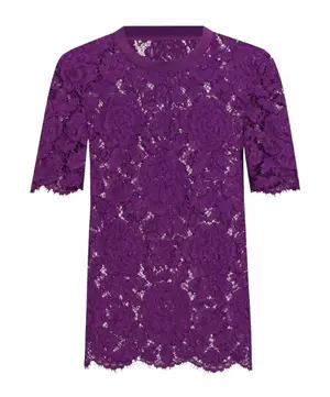Dolce & Gabbana Lace-detailing T-shirt - Purple