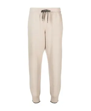 Brunello Cucinelli Knitted Drawstring Trousers - Light Brown