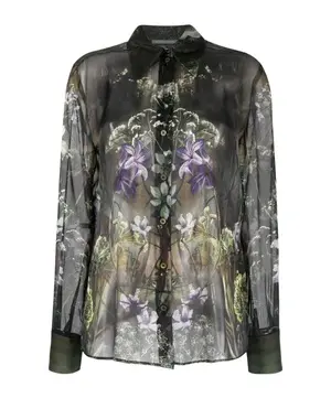 Alberta Ferretti Floral-printed Long-sleeved Shirt
