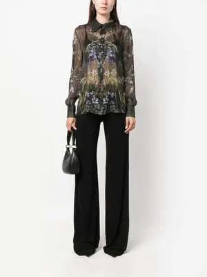 Alberta Ferretti Floral-printed Long-sleeved Shirt