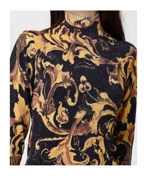 Versace Baroque-printed High Neck Blouse