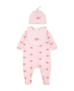 Givenchy Teddy Bear Print Babygrow Set With Hat And Bib