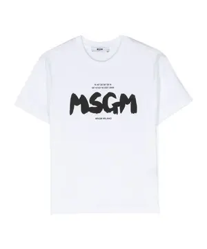 MSGM Logo-print Cotton T-shirt - White