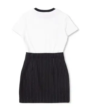 Balmain Logo-lettering Striped Dress