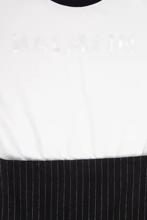 Balmain Logo-lettering Striped Dress