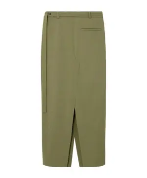 RÓHE Belt Loop Midi Skirt - Green