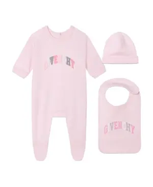Givenchy Logo Patch Cotton Babygrow Set