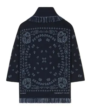 Alanui Bandana Jacquard Fringed Cardigan