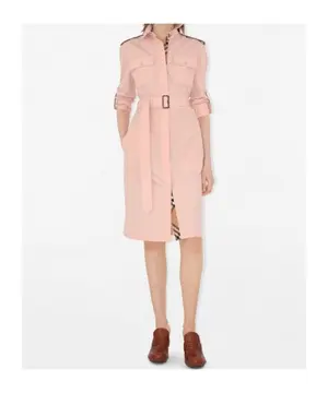 Burberry Cotton Poplin Shirt Dress With Belt