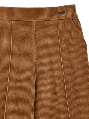 Monnalisa Logo Plaque Wide-leg Corduroy Trousers