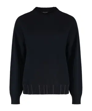 Fabiana Filippi Ribbed-knit Crew-neck Sweater - Black