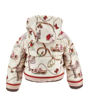 Monnalisa Equestrian-print Padded Jacket