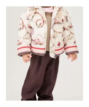 Monnalisa Equestrian-print Padded Jacket