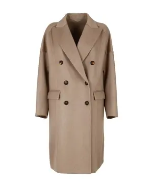 Brunello Cucinelli Double-breasted Cashmere Coat - Nude